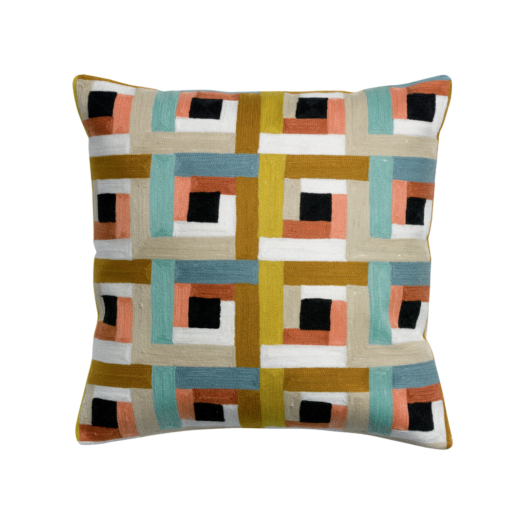 Square Embroidered Delia Cushion Cover – Create Cornwall